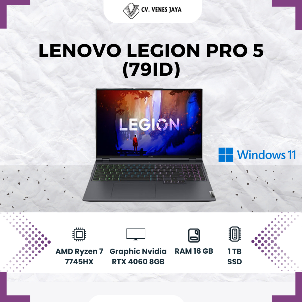 Jual Lenovo Legion Pro 5 16ARX8-82WM0079ID /AMD Ryzen 7-7745HX/16GB/1TB SSD/RTX4060 8GB/16 ...