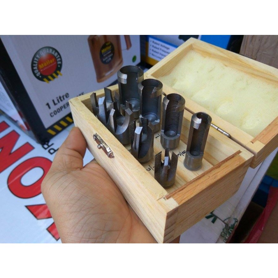 Jual mata bor kayu dowel PLUG CUTTER CLAW WIPRO set 8pcs 6mm 10mm 12mm ...
