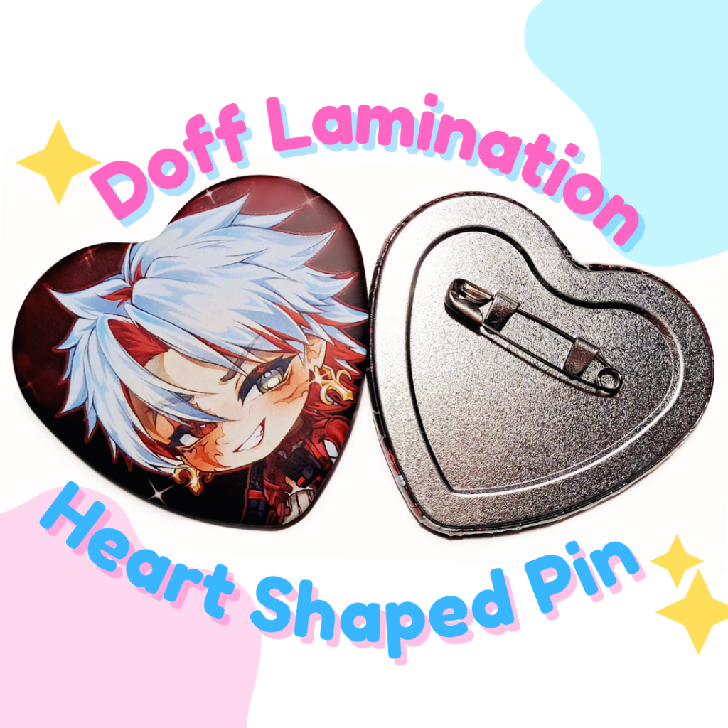 Jual Cetak Heart Badge Tanpa Minimum Order || CUSTOM (52x57mm) Button ...