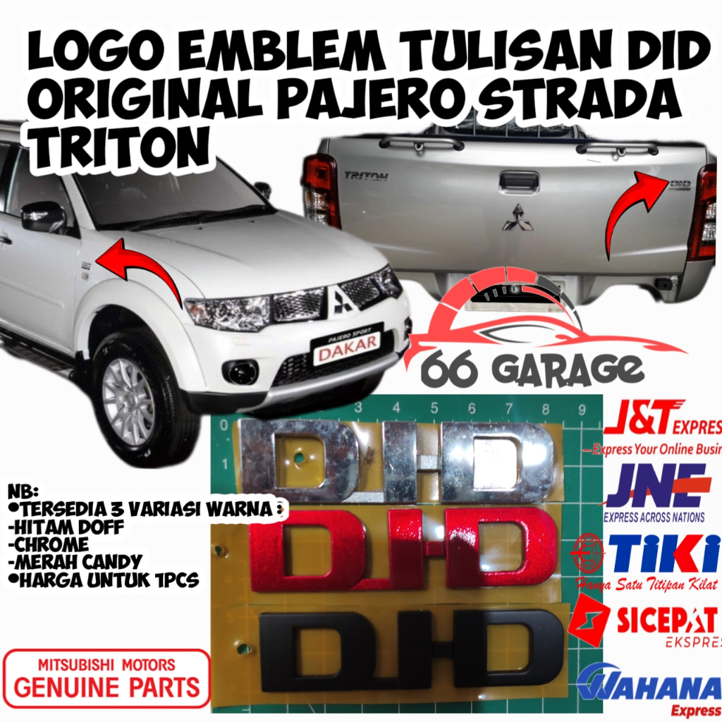 Jual Logo Emblem Bagasi Tulisan DID Original Pajero Strada Triton ...