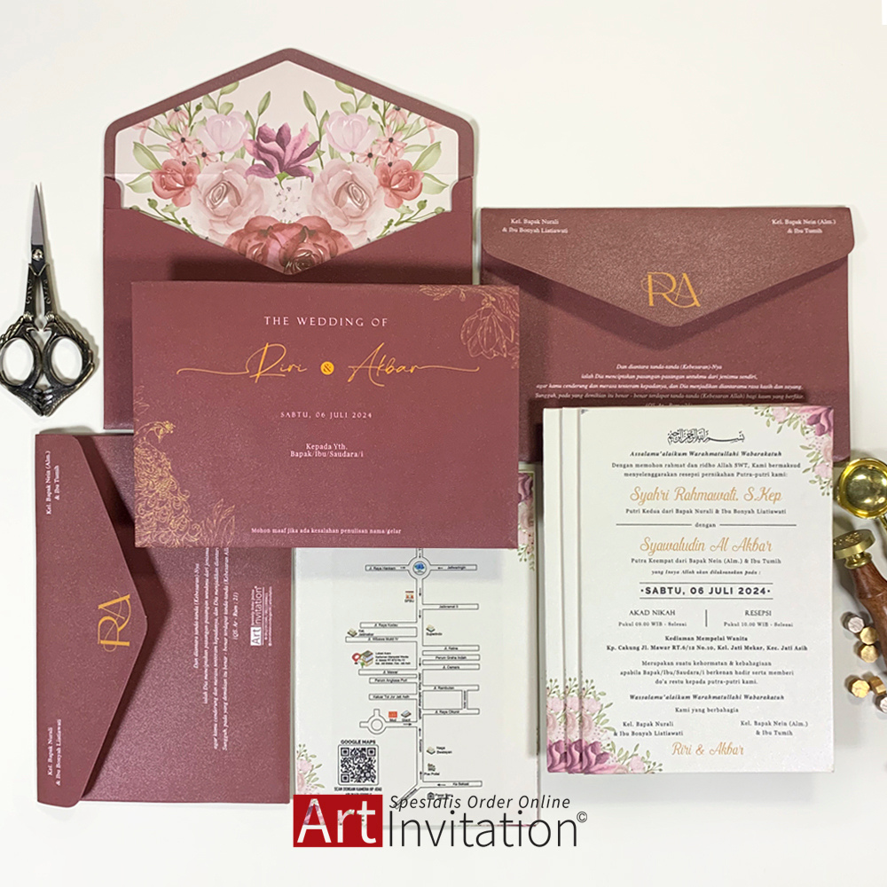 Jual Undangan Pernikahan Hard Cover Mewah Elegan Single Board Plus ...