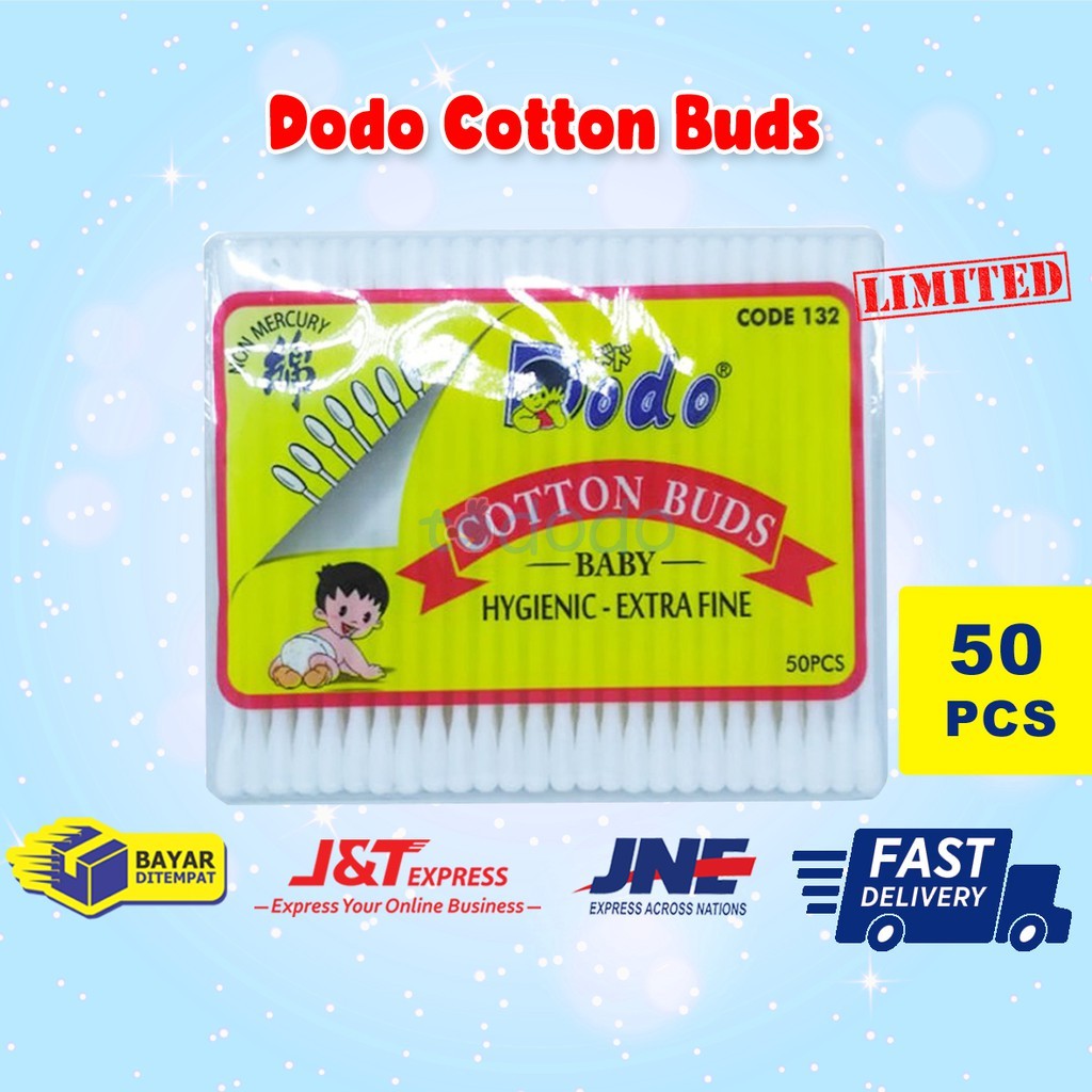 Jual [ Per 3 bungkus] Cutton bud DODO isi 50 ( Kode 132 Kuning ) | Shopee Indonesia