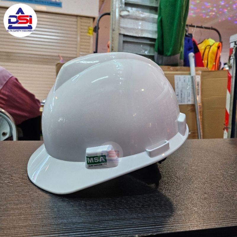 Jual Helm Proyek MSA V-GARD Lokal Putih iner Fastrack Putar FREE TALI ...