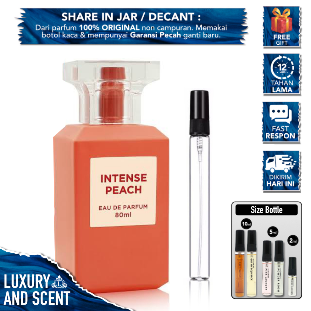 Jual DECANT PARFUM FRAGRANCE WORLD INTENSE PEACH Share In Bottle Jar 2 ...