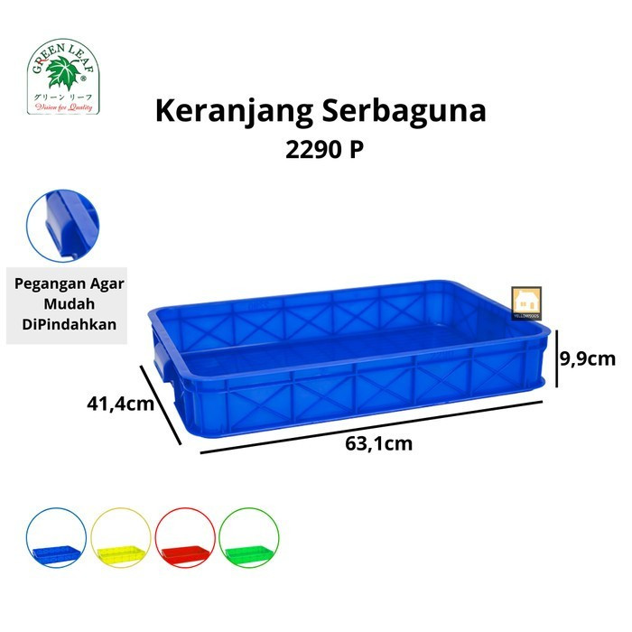 Jual 63x41x10 Box Container Green Leaf 2290 P Keranjang Krat Industri ...