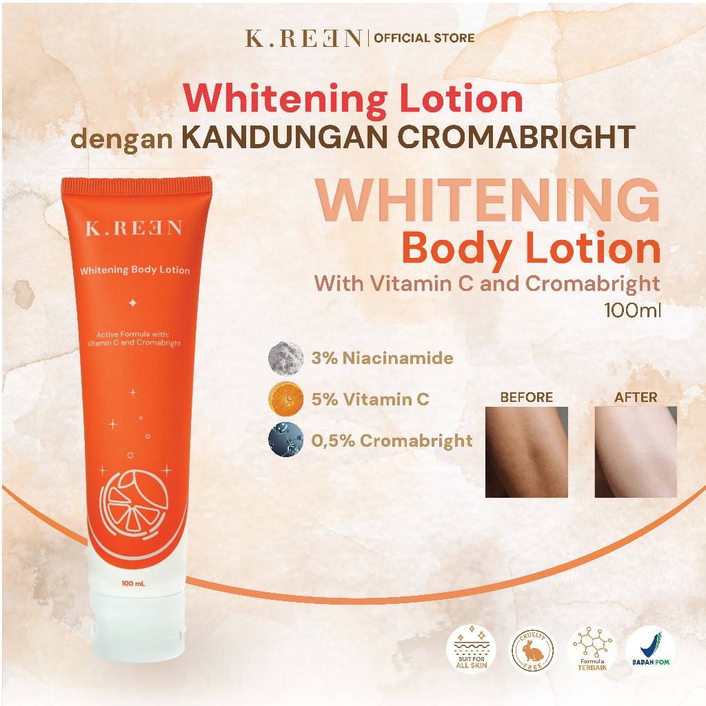Jual K.REEN Whitening Body Lotion With Vitamin C & Cromabright (Lotion ...