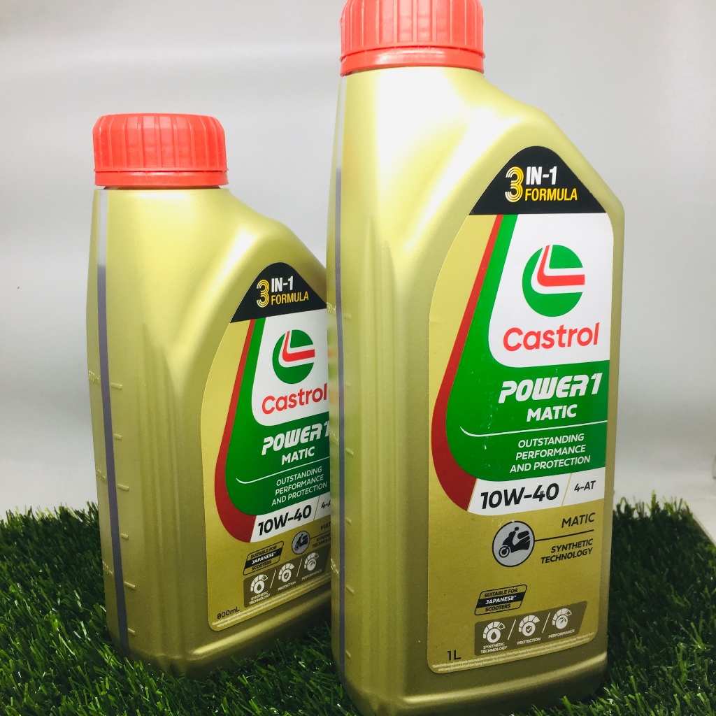 Jual OLI MESIN CASTROL POWER 1 MATIC SAE 10W-40 1L + 800 ML | Shopee ...