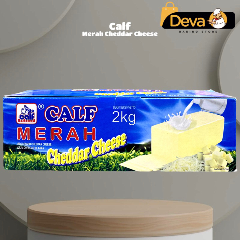 Jual Calf Merah Cheddar Cheese - Keju Calf Merah 2kg | Shopee Indonesia