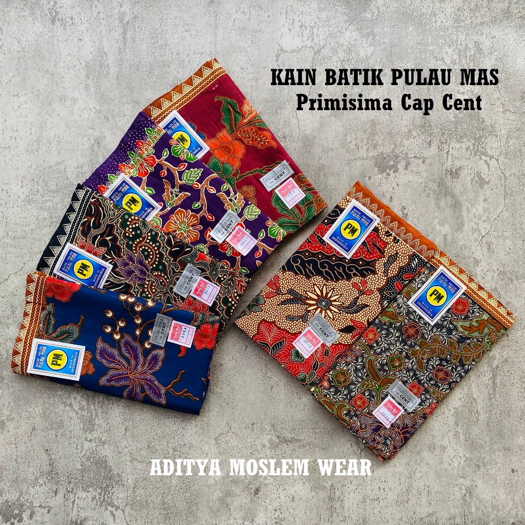 Jual Kain Panjang Batik PM Pulau Mas Cap Cent Katun Lembut Tebal | Shopee Indonesia
