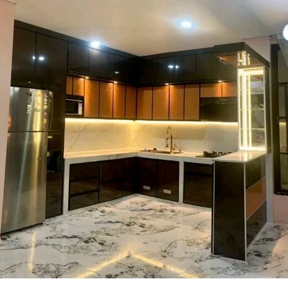 Jual kitchenset aluminium custom kitchen set permeter kitchen set ...