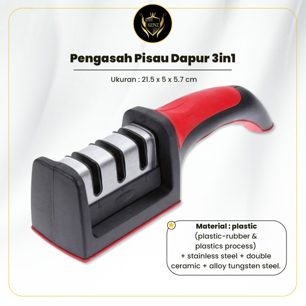 Jual Alat Pengasah Pisau Dapur Multifungsi 3in1 Asahan Pisau Praktis Knife Sharpener Stainless ...