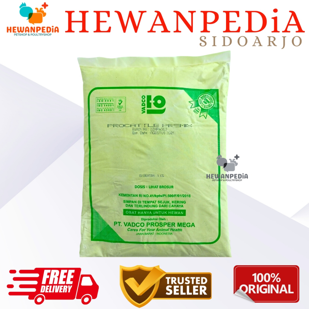 Jual PRO CATTLE 1Kg VADCO Hewanpedia - Premix Sapi Vitamin Mineral Sapi ...