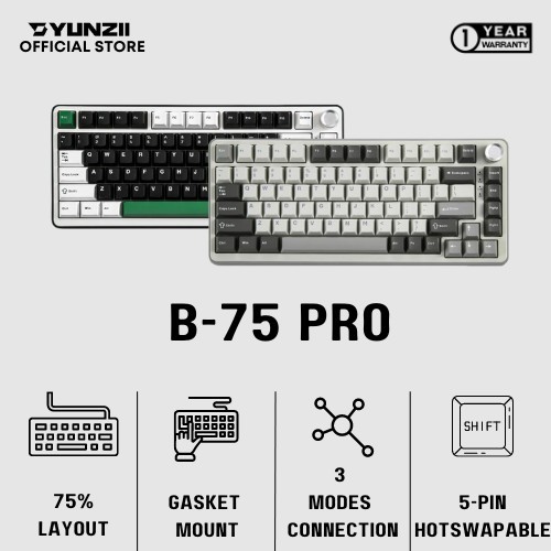 Jual Yunzii B75 / B-75 Pro Mechanical Keyboard Gasket Wireless 3in1 Connection | Shopee Indonesia