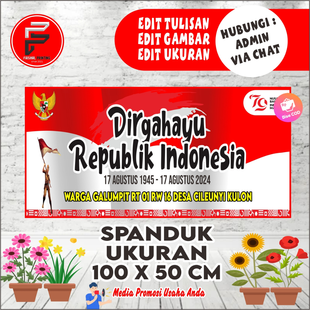Jual Spanduk HUT RI / Banner 17 Agustus/ Spanduk Hari Kemerdekaan RI ...