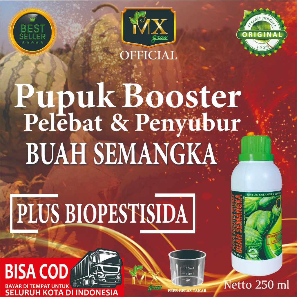 Jual Pupuk Organik Cair Penyubur Pembesar Pemanis Buah Semangka 250 ml / Pupuk Booster Buah ...