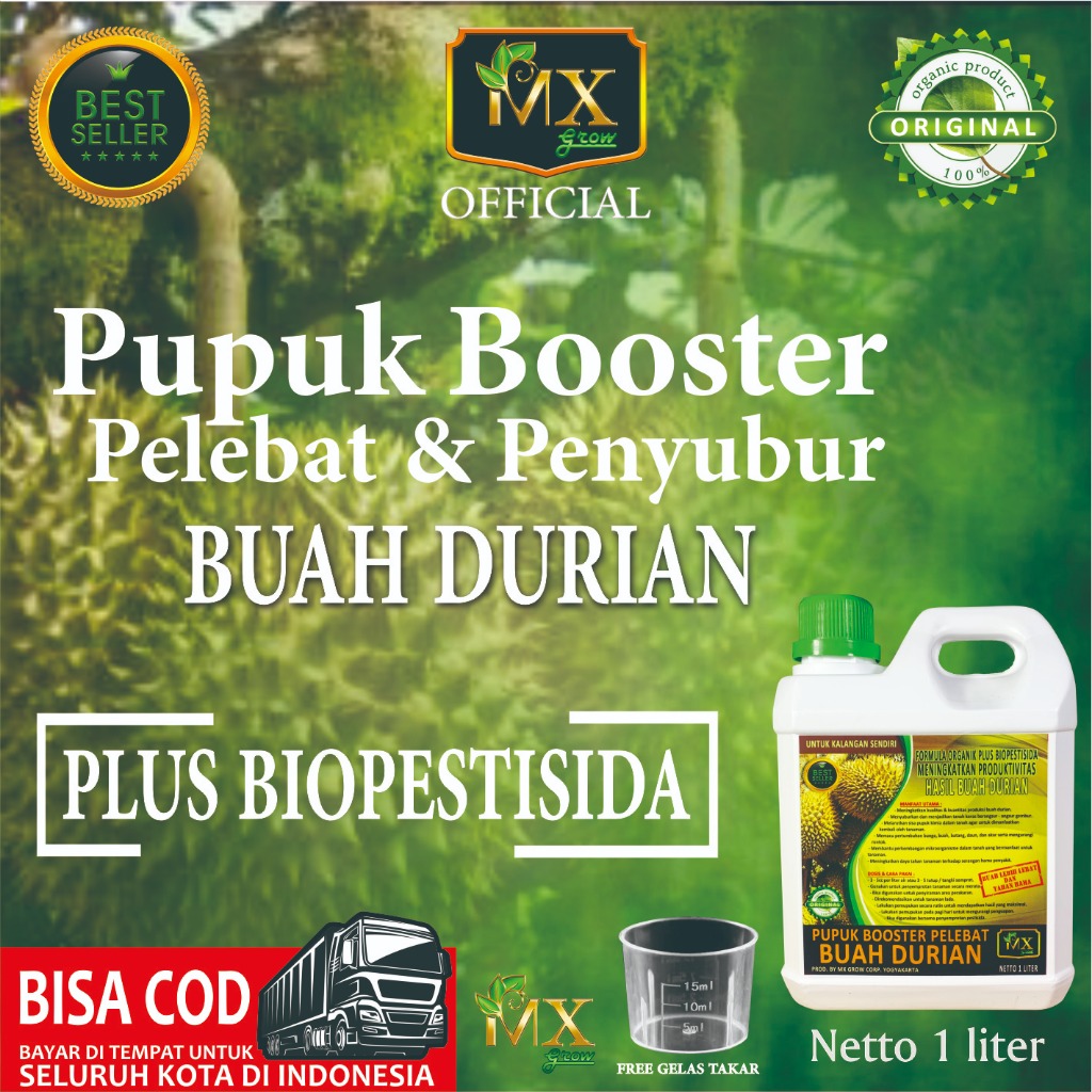 Jual Pupuk Organik Cair Pemacu dan Pelebat Buah Durian 1 Liter / Booster Pelebat Buah Durian ...