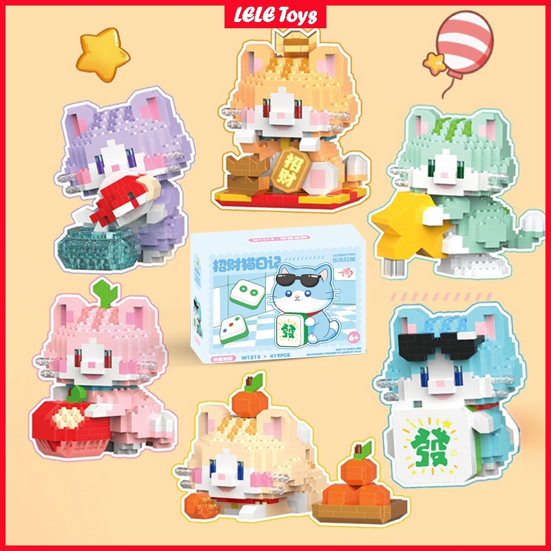 Jual DIY Bricks Mini Cat Kitten Building Block Nano Blok Model Kucing ...