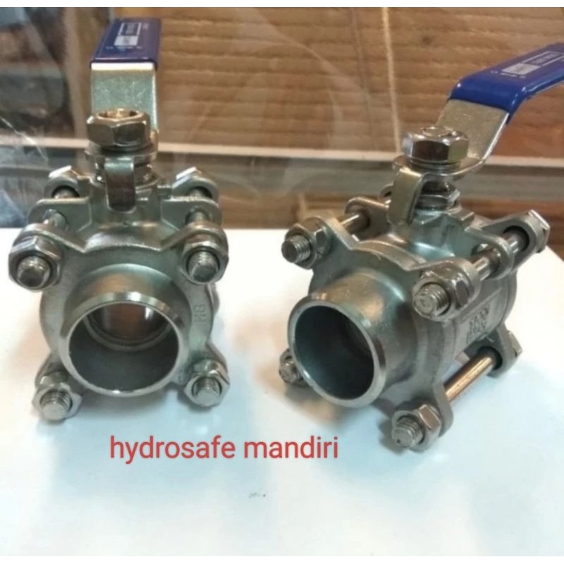 Jual Stop kran air ball valve SANKYO 3 pc body SS 316 butt weld size 3" inch | Shopee Indonesia