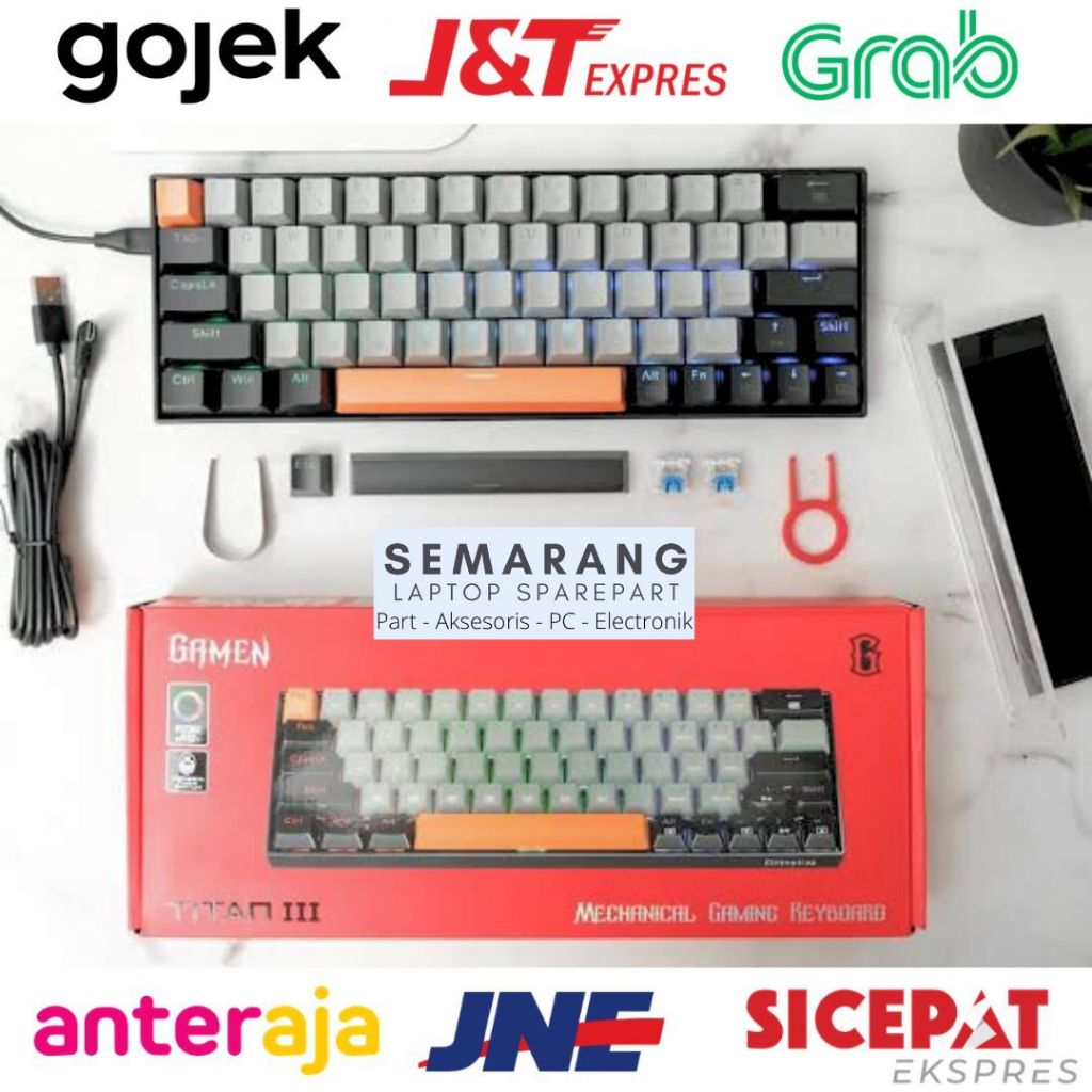 Jual GAMEN TITAN III 3 Keyboard RGB Mechanical Gaming Kabel Mini ...