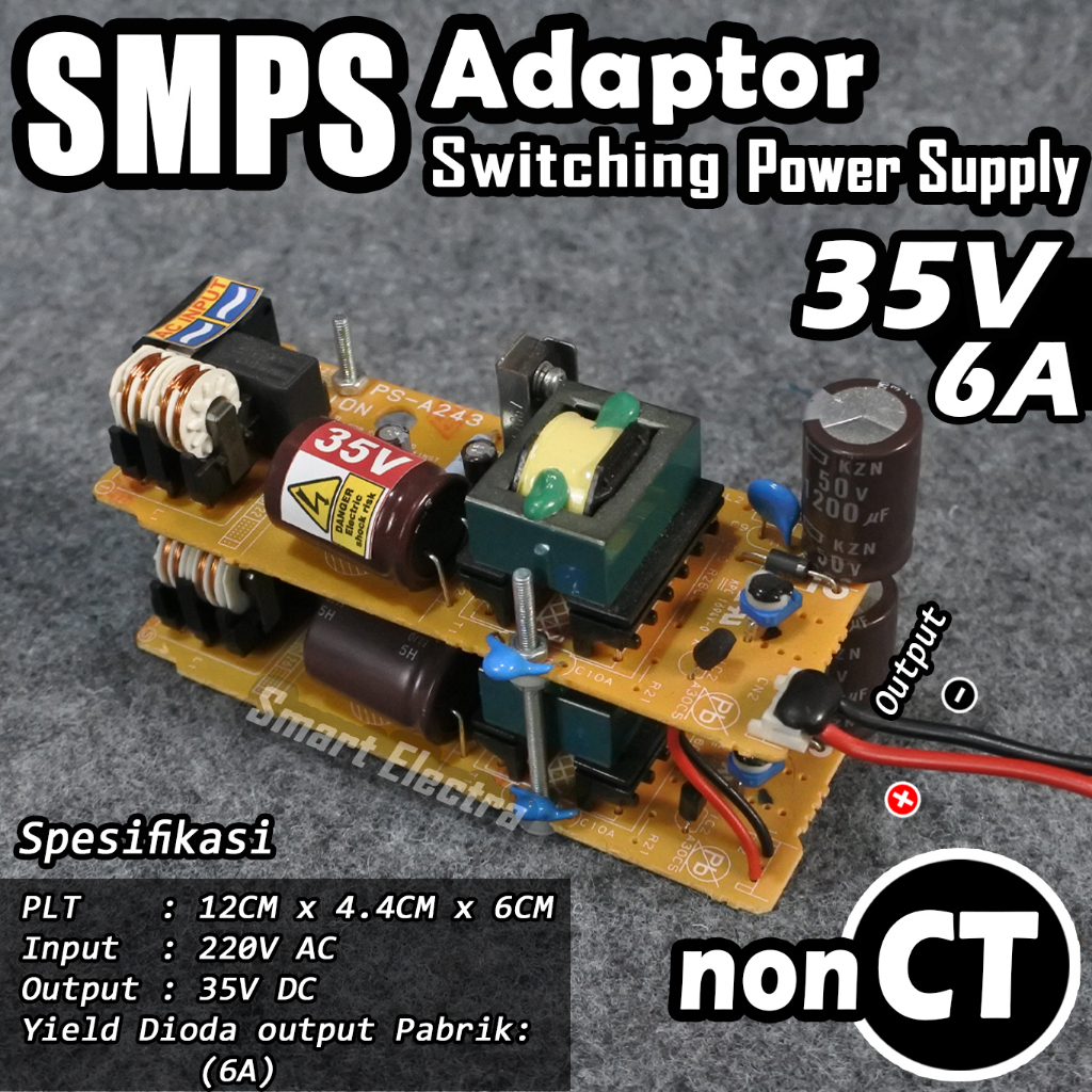 Jual SMPS power Supply 12V, 15V, 24V, 32V, 35V, 42V, 45V, dan 55V 6A CT dan NON CT | Shopee ...