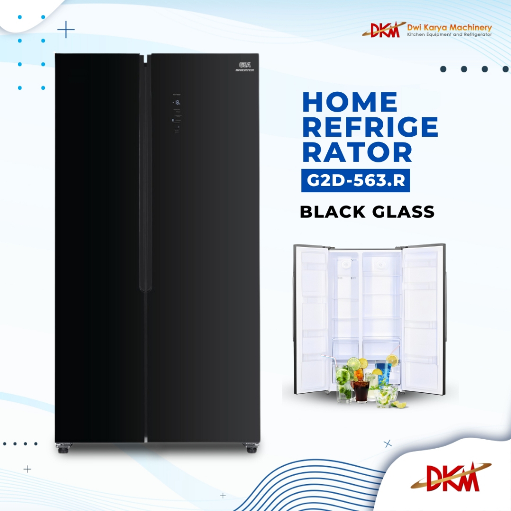 Jual Kulkas 2 Pintu Home Refrigerator GEA G2D-563 Black Glass/Kulkas ...