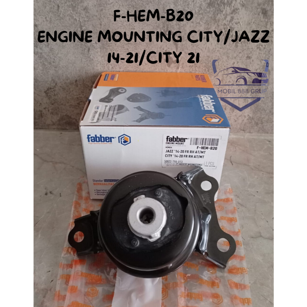 Jual Engine Mounting DEPAN KANAN HONDA CITY JAZZ HRV 1.5/1.8 AT/MT HEM-B20 FABBER 50822-T9A-013 ...