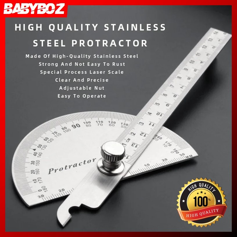 Jual BABYBOZ - Protractor Penggaris Busur Derajat Measuring 14.5cm 180 ...