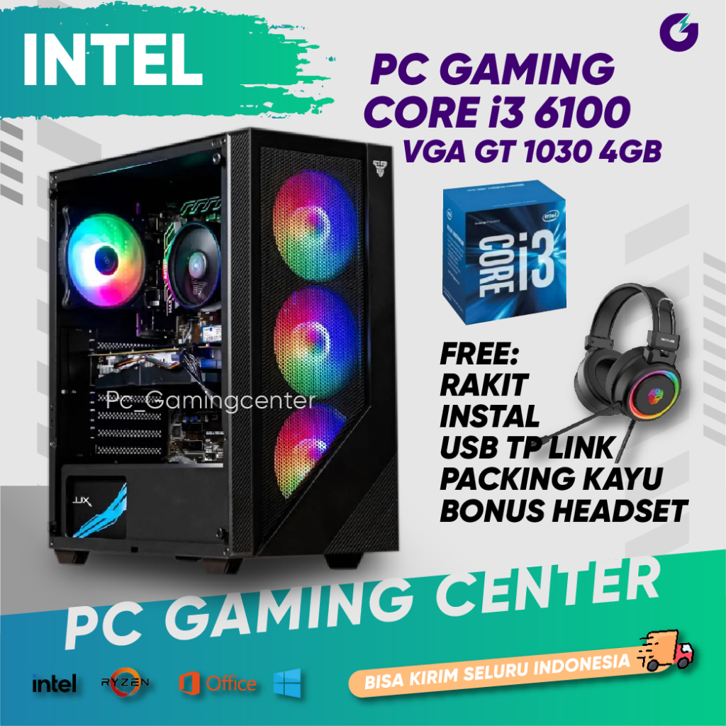 Jual PC RAKITAN GAMING MURAH i3 6100 VGA GT 1030 4GB RAM 8GB SSD 256GB ...