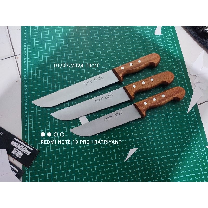 Jual Pisau Butcher Zhongyuan Model Straight handle Kayu Wood 3pin ...