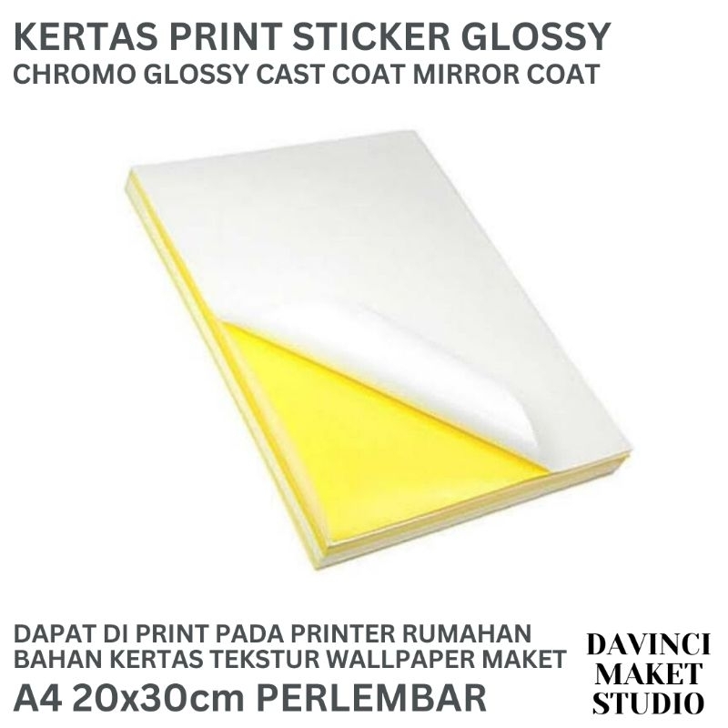 Jual (A4) Kertas Sticker Putih Glossy Bahan Kertas Tekstur Wallpaper ...