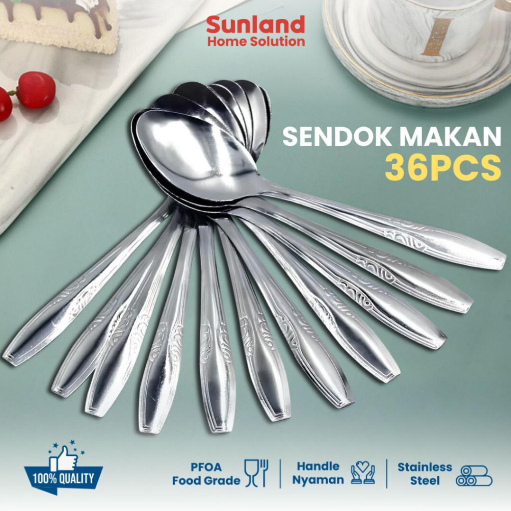 Jual [36 PCS] Sendok Makan Stainless Steel Harga Grosir Alat Makan ...