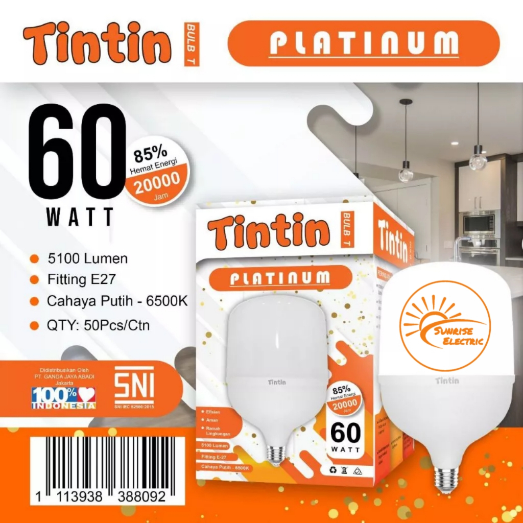 Jual Tintin Platinum Lampu Bohlam LED Bulb T 5W / 10W / 15W / 20W / 30W / 40W / 50W / 60W Super ...
