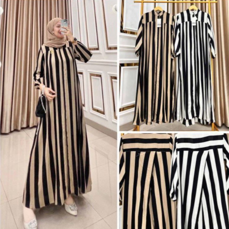 Jual Gamis Salur Wanita Rayon Premium Motif Lengan Panjang Gamis Polos Kombiansi Terbaru 2024 ...