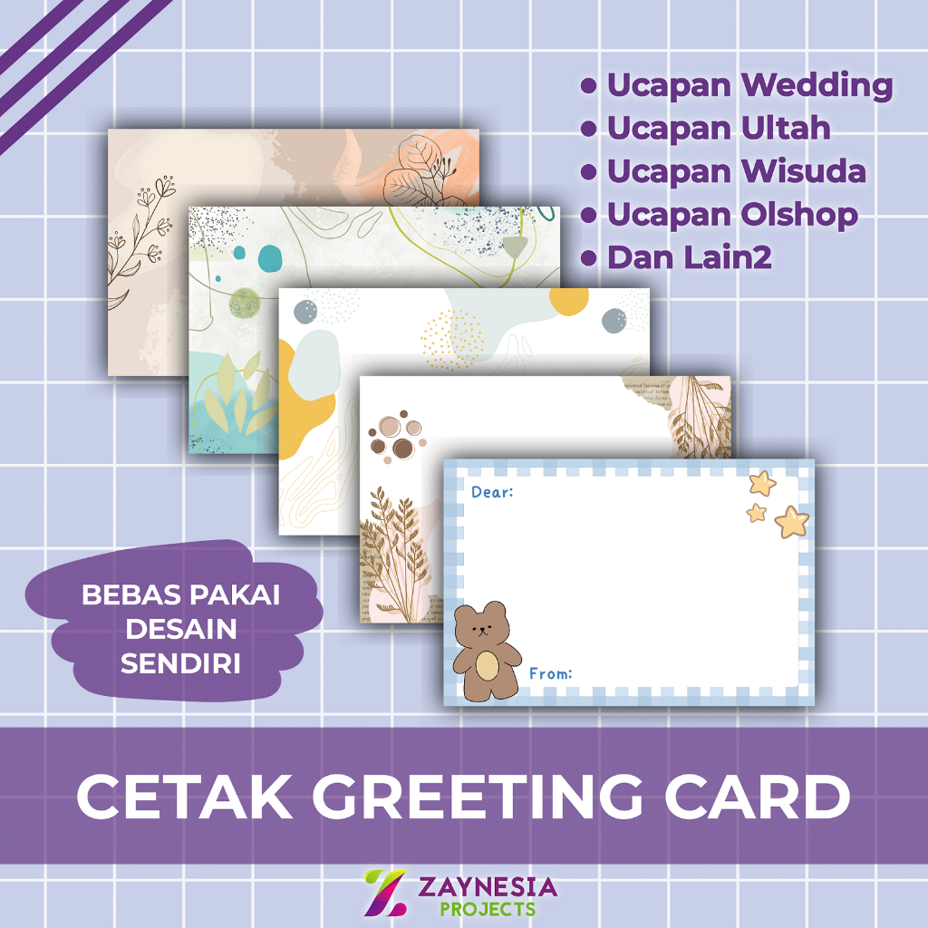 Jual TERMURAH!!! Cetak Kartu Ucapan Custom Desain Sendiri | Greeting Card Custom | Thank You ...
