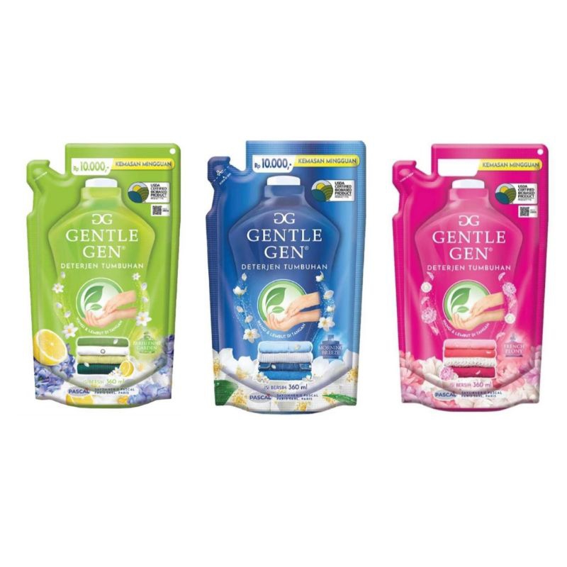 Jual GENTLE GEN Deterjen Cair Konsentrat Tumbuhan Kemasan Refill 360 ML ...