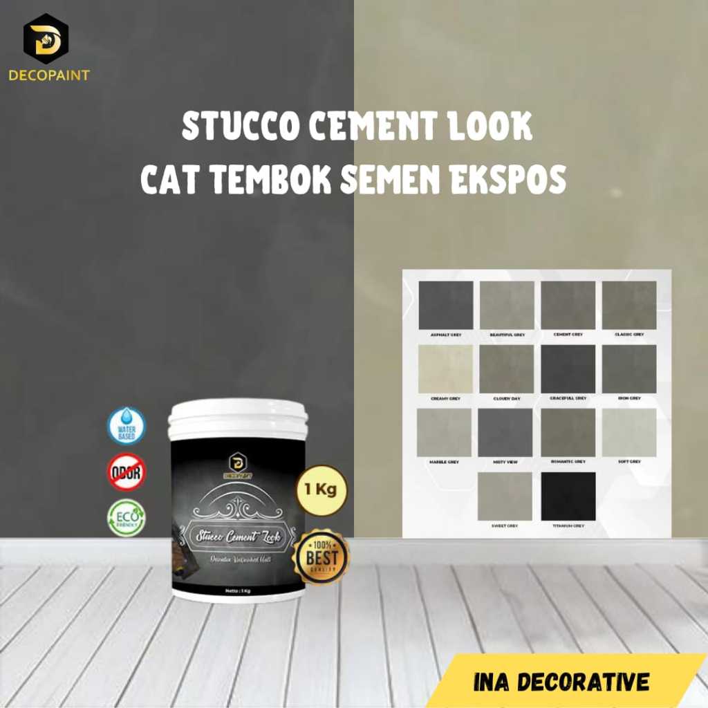 Jual 1Kg Cat Tembok Semen Ekspos - Cat Stucco Cement Look | Shopee ...