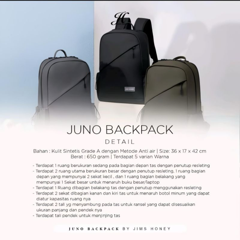 Jual JUNO BACKPACK JIMS HONEY | Shopee Indonesia
