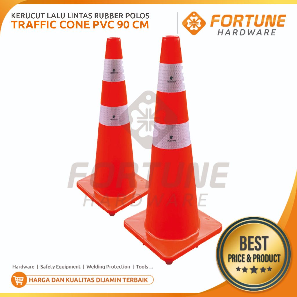 Jual Traffic Cone Karet PVC Rubber 90 cm / Kerucut Lalu Lintas Gosave | Shopee Indonesia