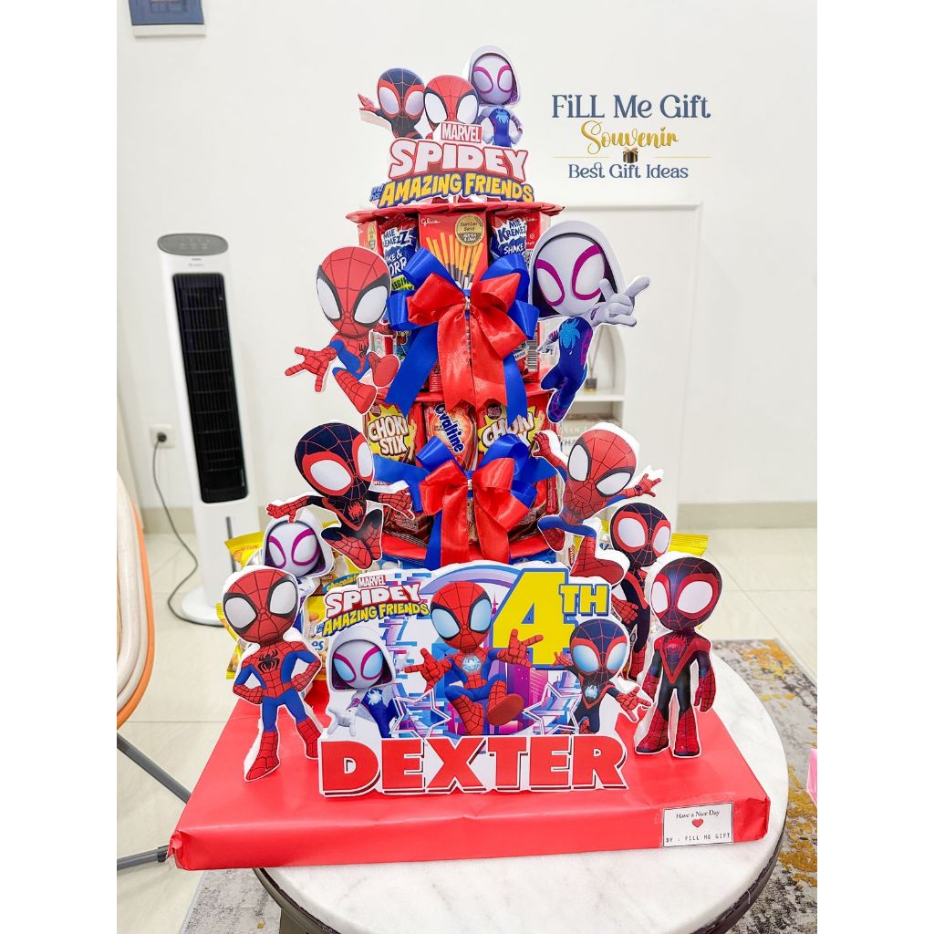 Jual BK - Spiderman Spidey - Snack Tower Cake Tart Birthday / Kado ...