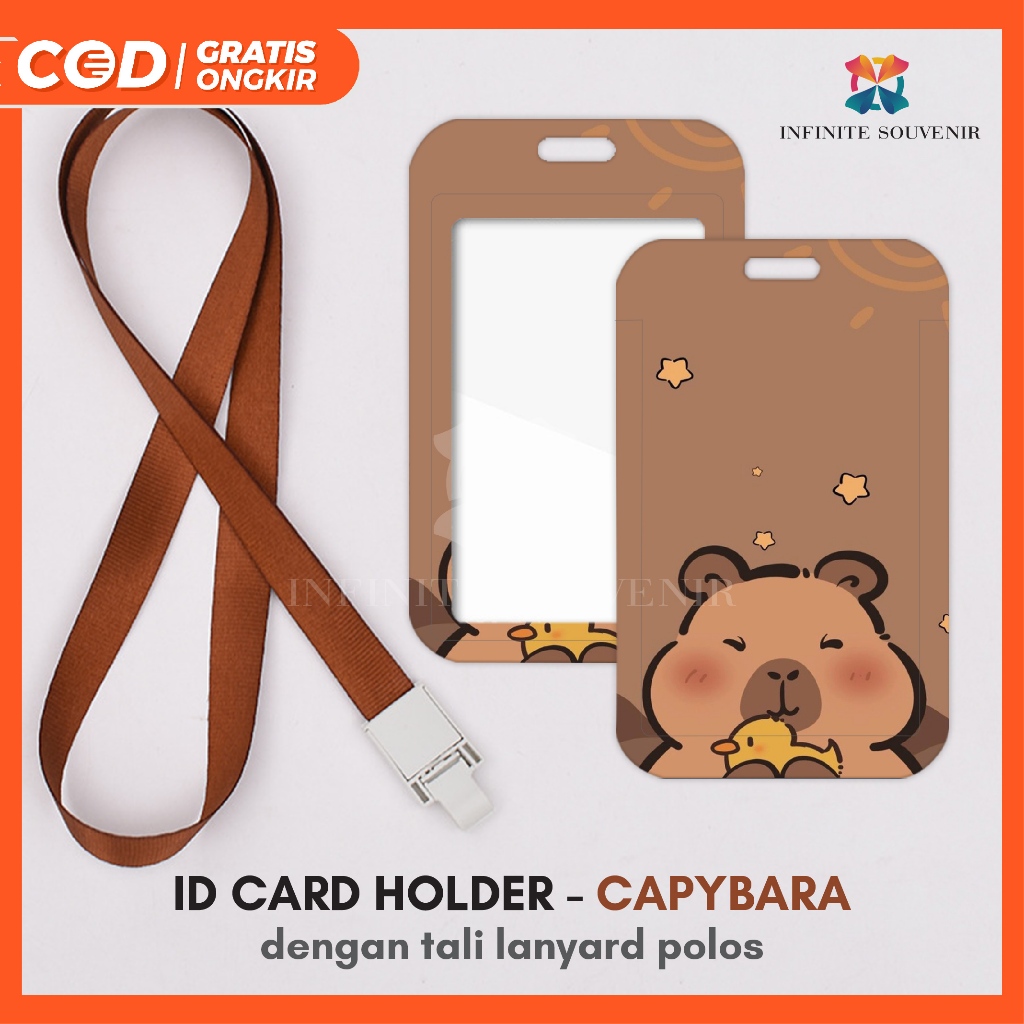 Jual (N008) NAME TAG CAPYBARA / ID CARD HOLDER KAPIBARA DENGAN TALI ...