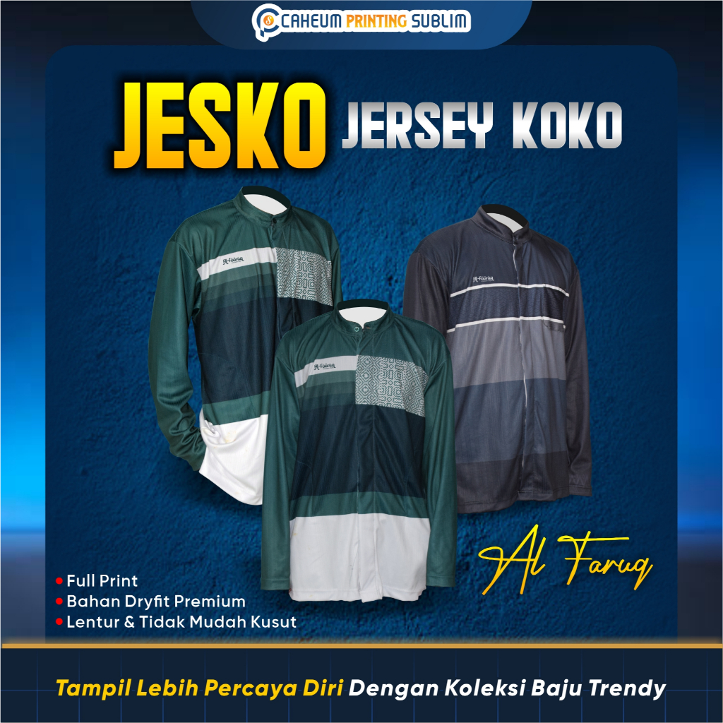Jual jersey koko / Kemeja Baju Koko Jersey Pria Faiz Bahan Dryfit ...