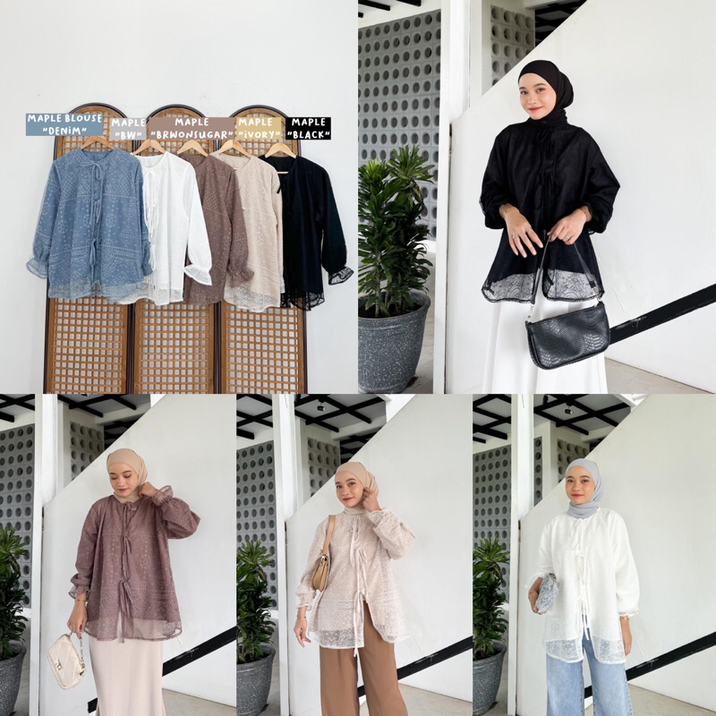 Jual MAPLE LACEY BLOUSE // MAPLE LACEY TUNIC // BLOUSE BROKLAT ...