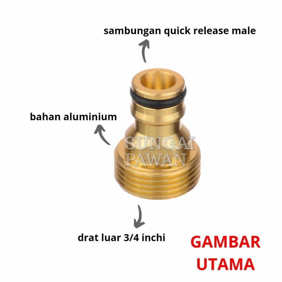 Jual Sambungan sambung konektor connector pipa drat ulir luar 3/4 inchi ...