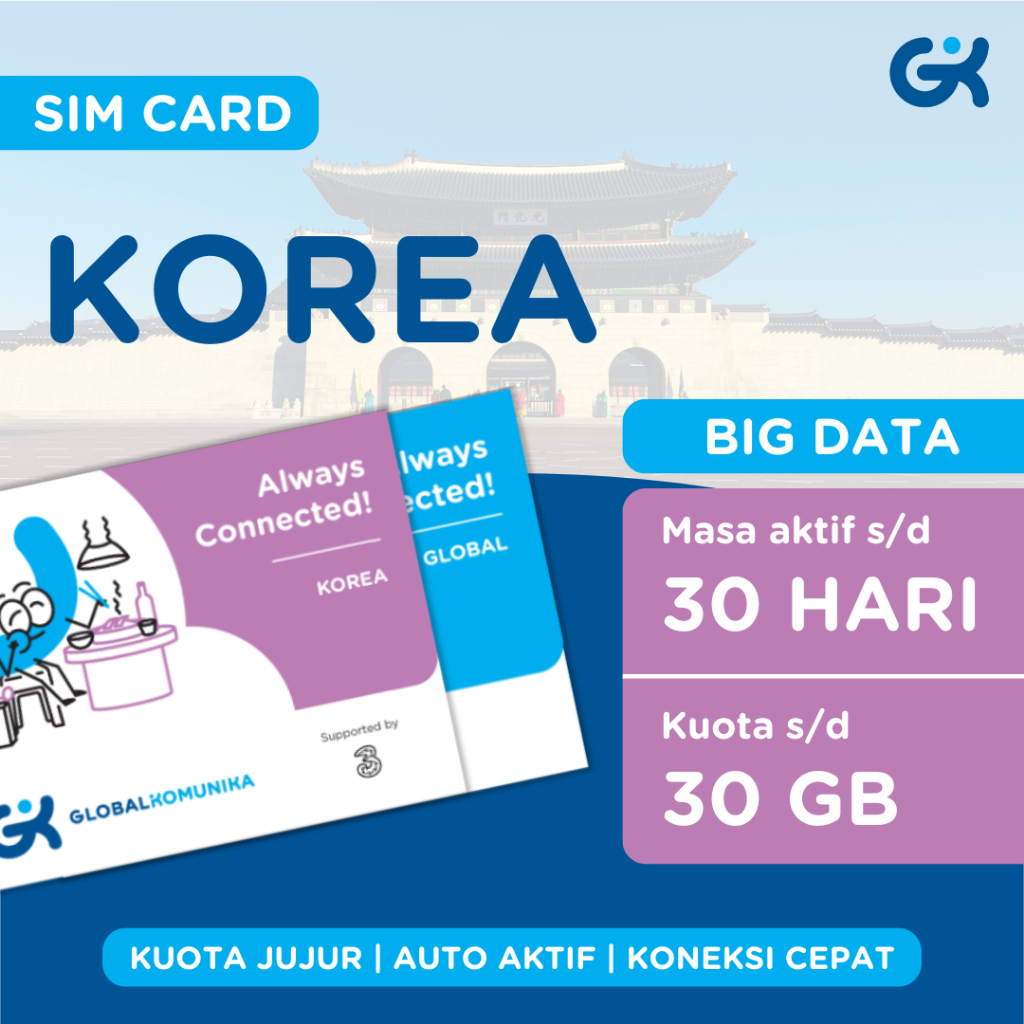 Jual Simcard Korea Kuota Besar | Sim Card South Korea Big Data Global ...