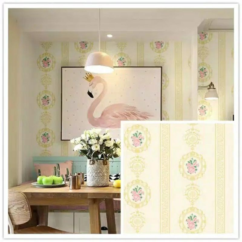 Jual Wallpaper Sticker Dinding Motif Batik Elegan Kuning Panjang 8 s/d ...