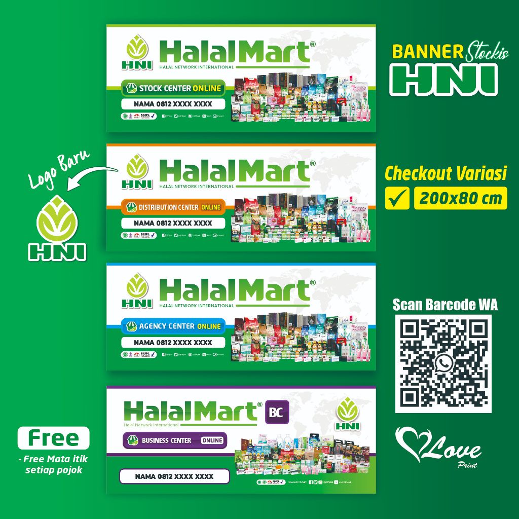 Jual Banner Spanduk HNI HALAL MART (LOGO BARU) | Shopee Indonesia