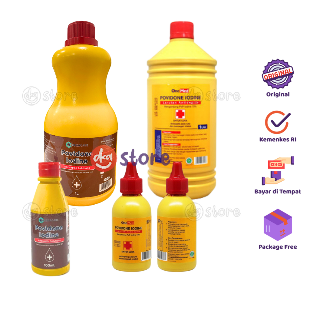 Jual Povidon Iodin 60ML 100ML 1L / Pembersih Luka Anti Infeksi 60 100 ...