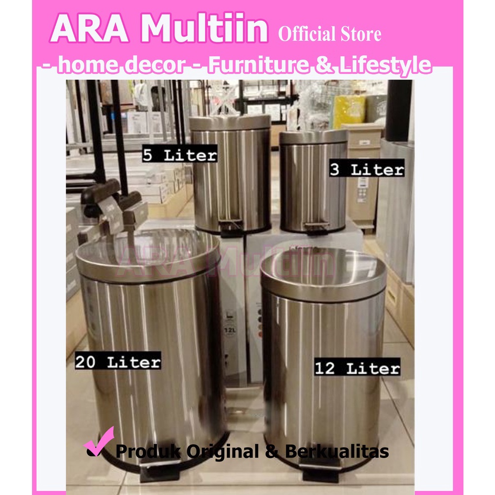 Jual KODE G75I INFORMA TEMPAT SAMPAH STAINLESS 3L 5L 12L 2L 3L SLOW CLOSE TEMPAT SAMPAH INJAK ...