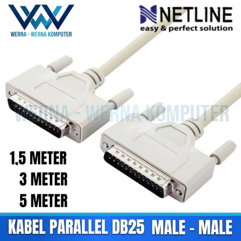 Jual Kabel Serial Parallel LPT DB25 pin Male to Male 1.5 , 3 , 5 Meter ...