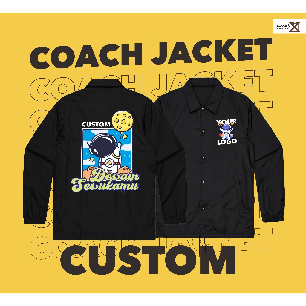 Jual Coach Jacket Parasut CUSTOM / Jaket windbreaker Custom Desain ...